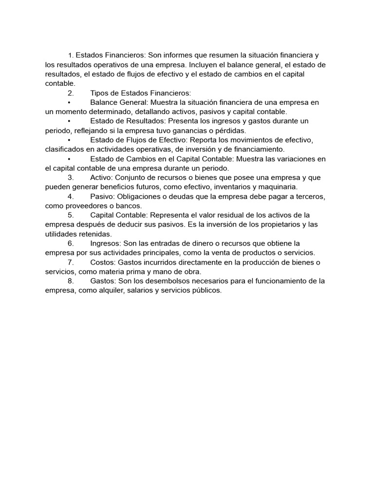Conceptos de Contabilidad | PDF | Finanzas y administración del dinero | Derecho