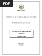 NSSCO Afrikaans Second Lanuage Syllabus | PDF