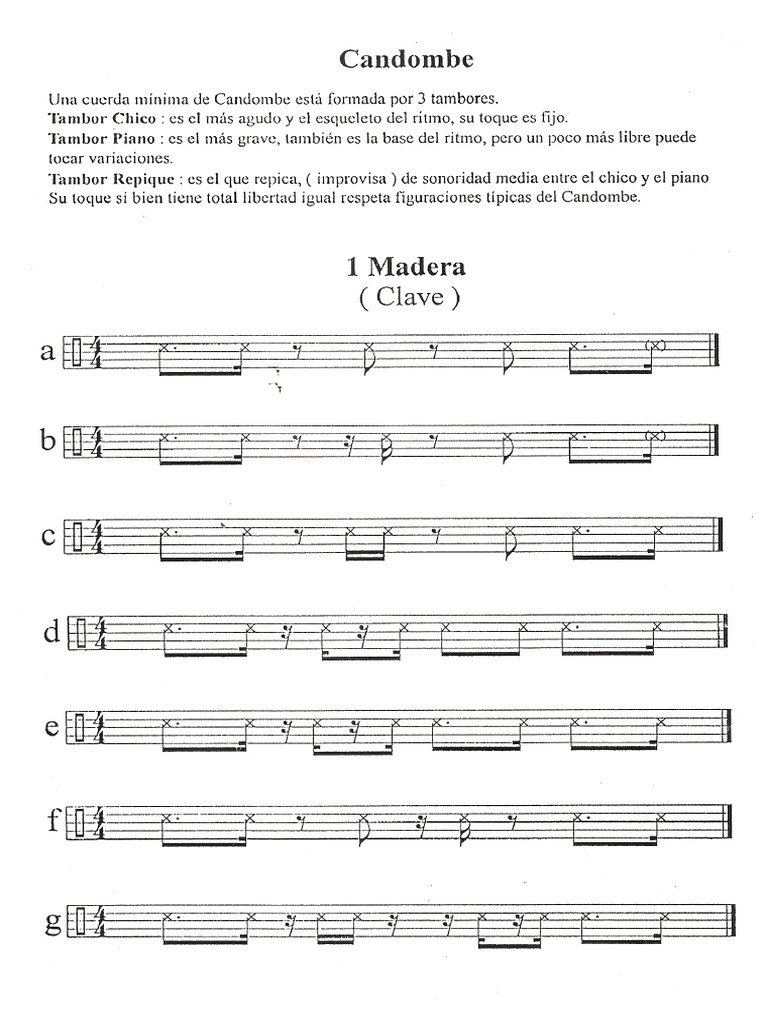 Candombe Claves y Tambores | PDF