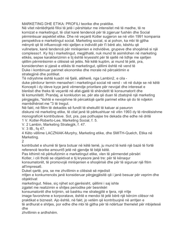 MARKETING DHE ETIKA Perkthim Te Shpifur | PDF