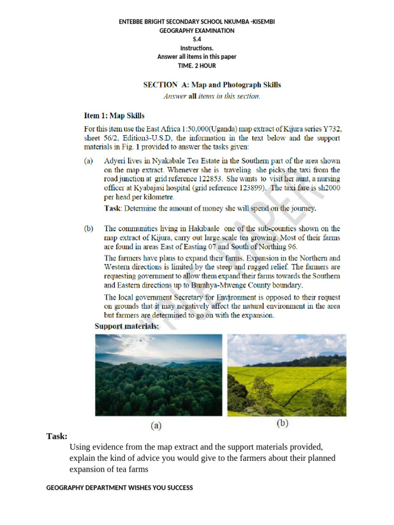 .S.4 Geog Internal Mock - 1725886532000 | PDF | Developing Country ...