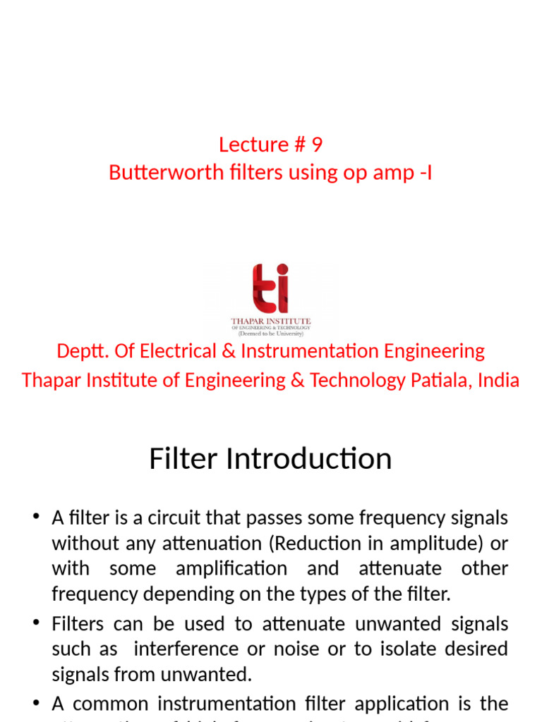 Butterworth Filters - I | PDF | Filter (Signal Processing) | Electronic ...