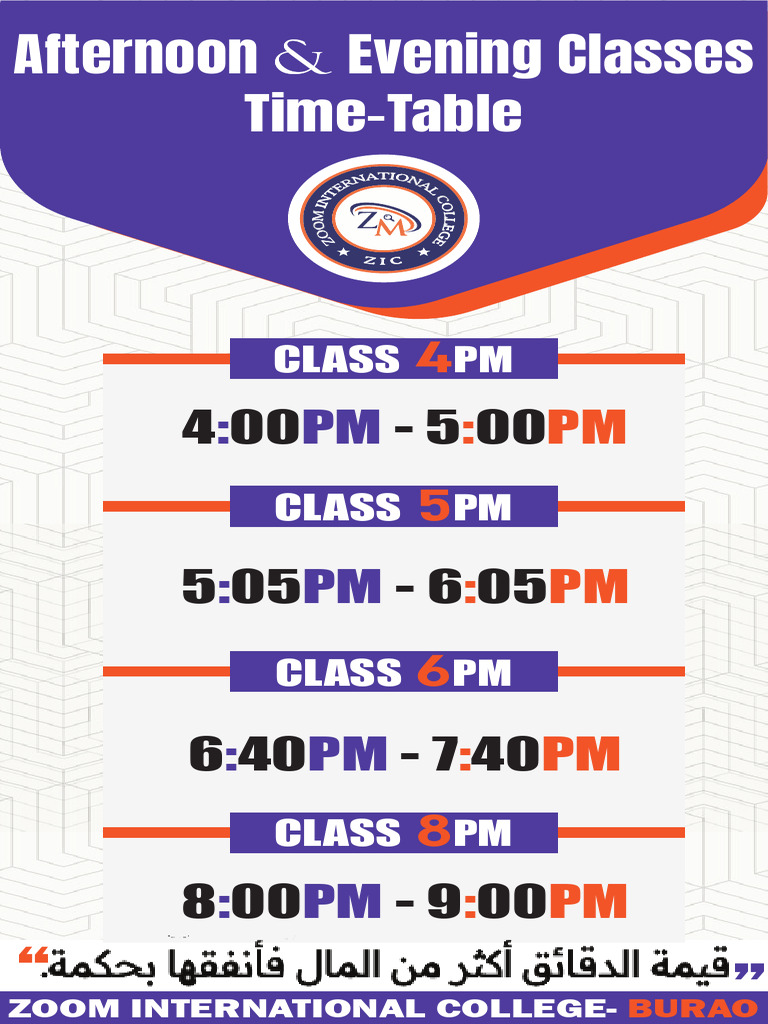 Afternoon and Evening Classes | PDF | Foreign Language Studies