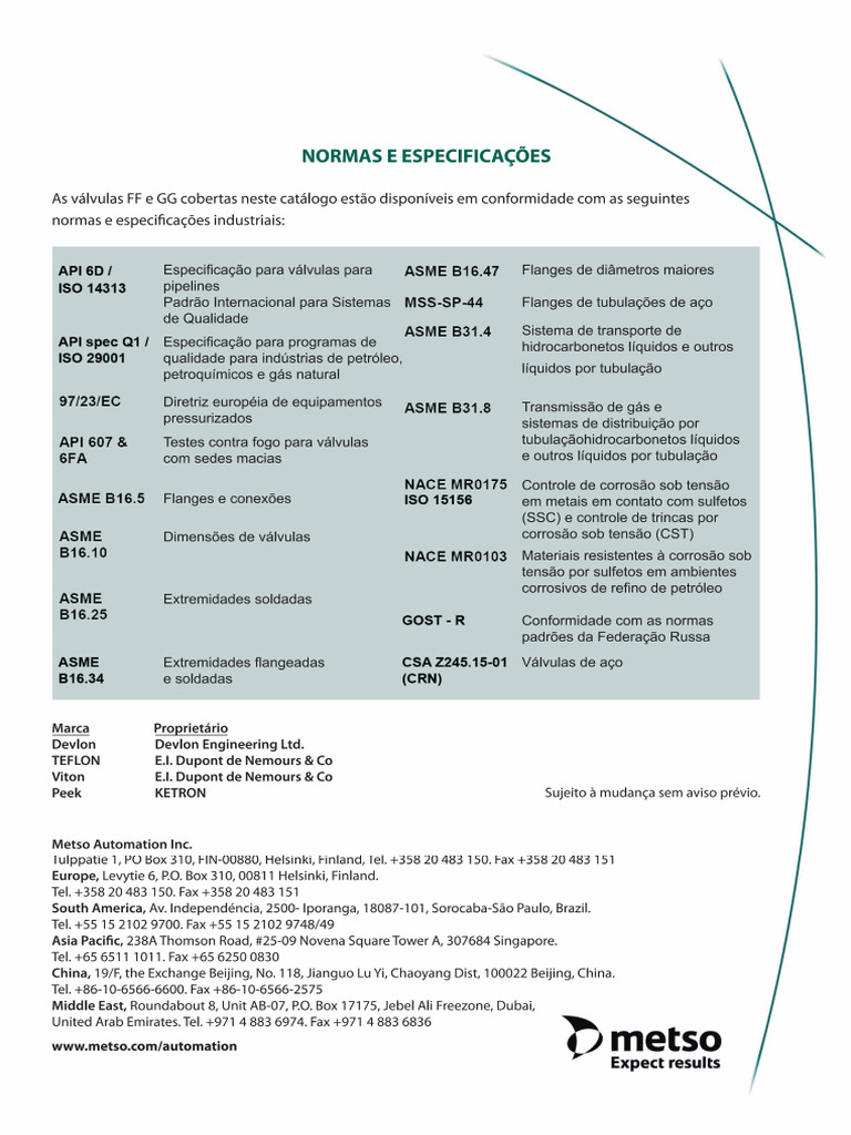 Referêncial de Normas - Esfera Metso | PDF