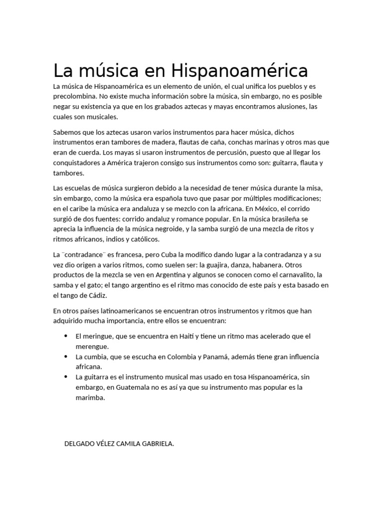 Historia de la música hispanoamericana | PDF | Arte