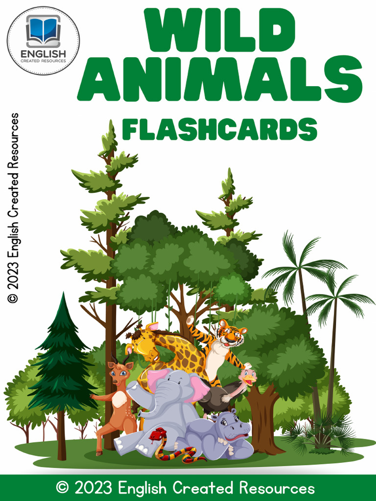 Wild Animals Flashcards Copyright 2023 English Created Resources | PDF