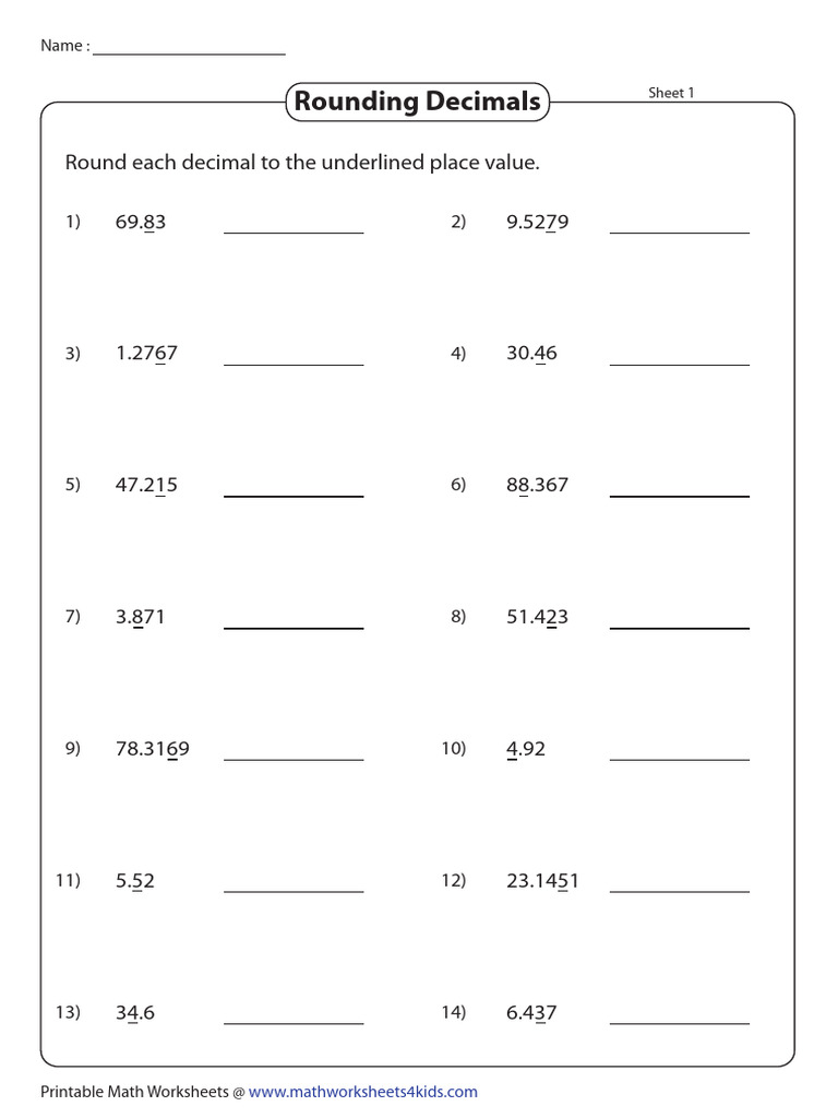 Rounding Decimals Activity 2 | PDF | Arithmetic | Mathematics