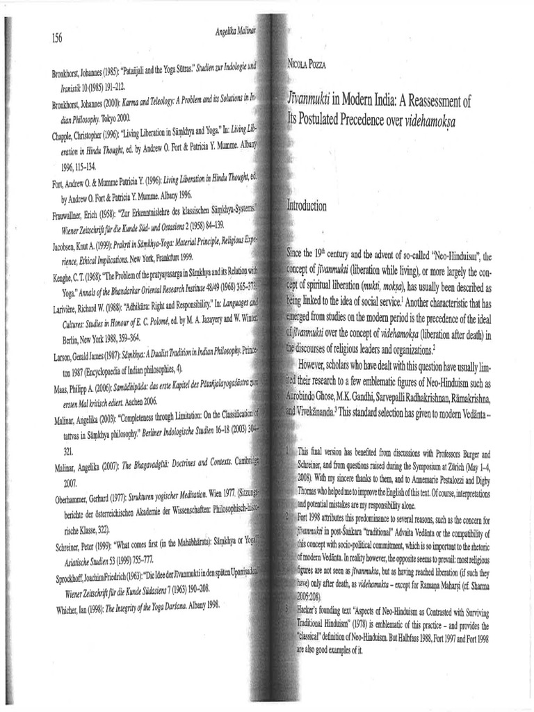 Jīvanmukti in Modern India (Pozza 2010) | PDF | Vedanta | Monism