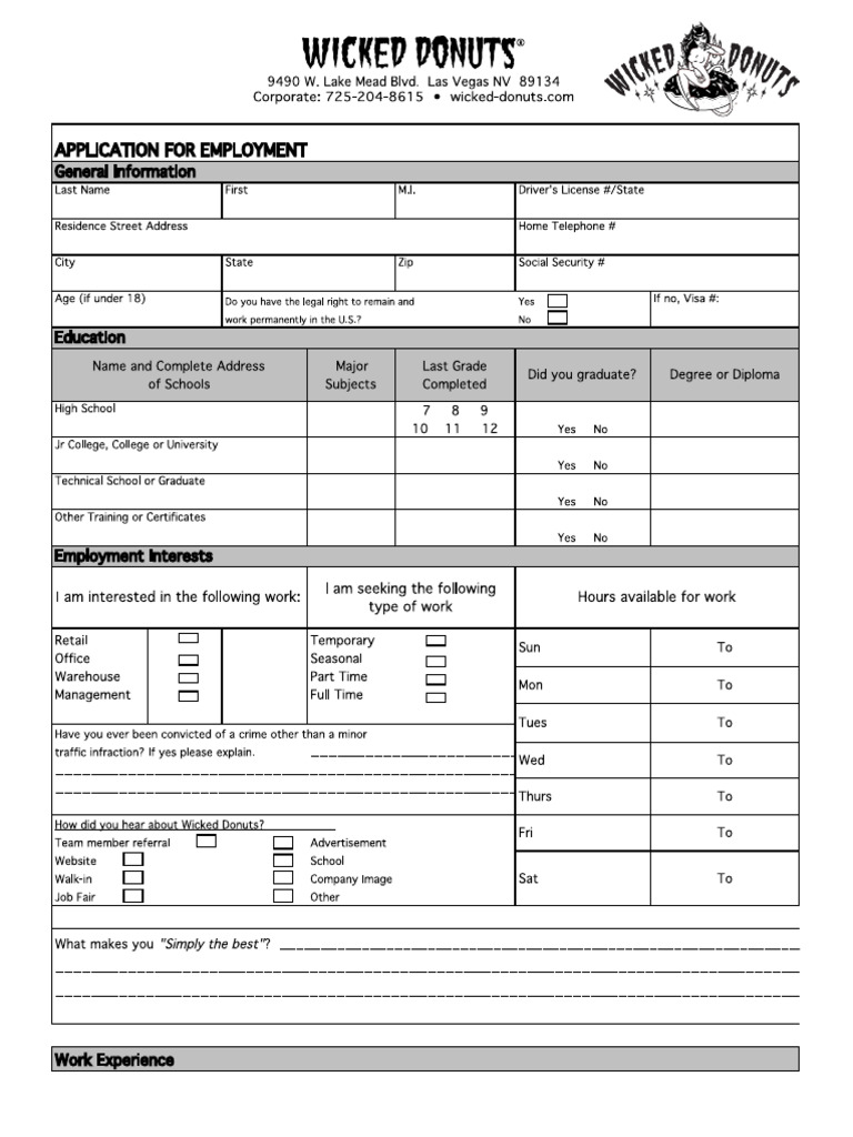 WD Job Application | PDF