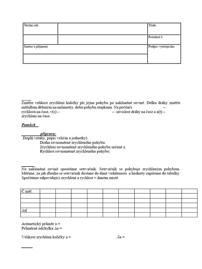 LP3 Zrychlený Pohyb2 | PDF