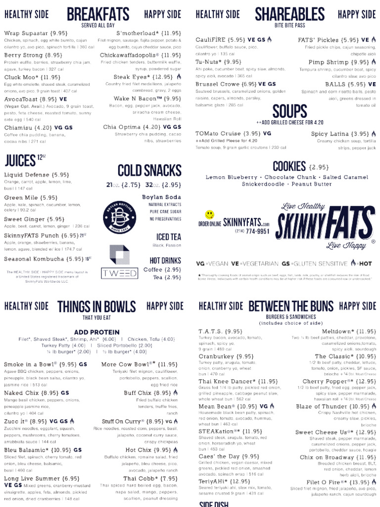 Skinnyfats Menu Dallas | PDF