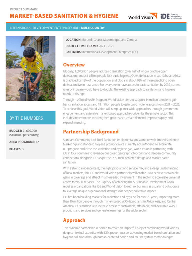 iDE Project Summary_0 | PDF | Sanitation | Wash