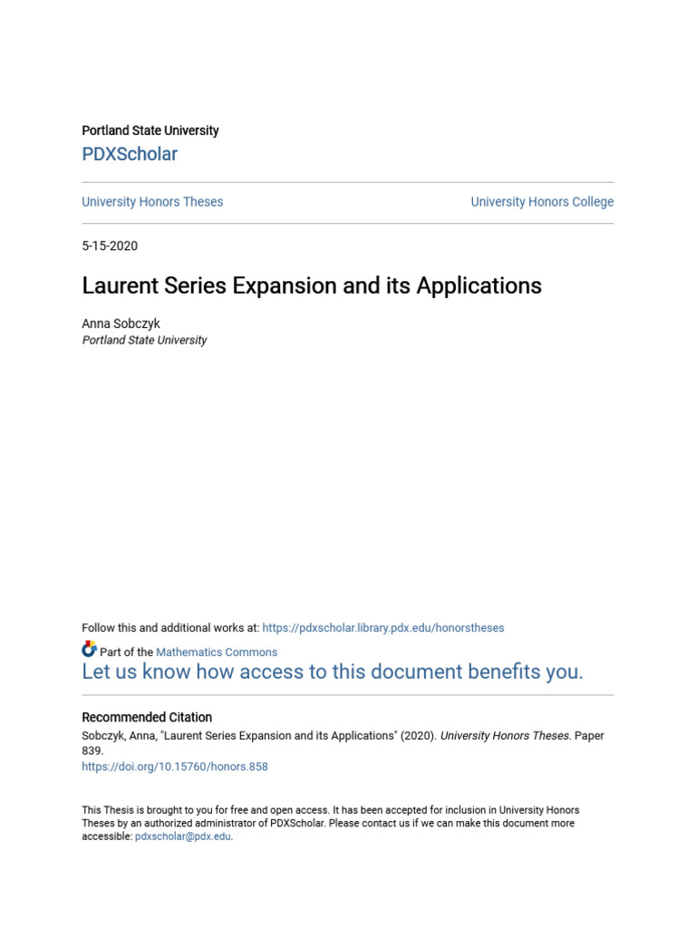 Laurent Series Expansion Explained | PDF | Function (Mathematics ...