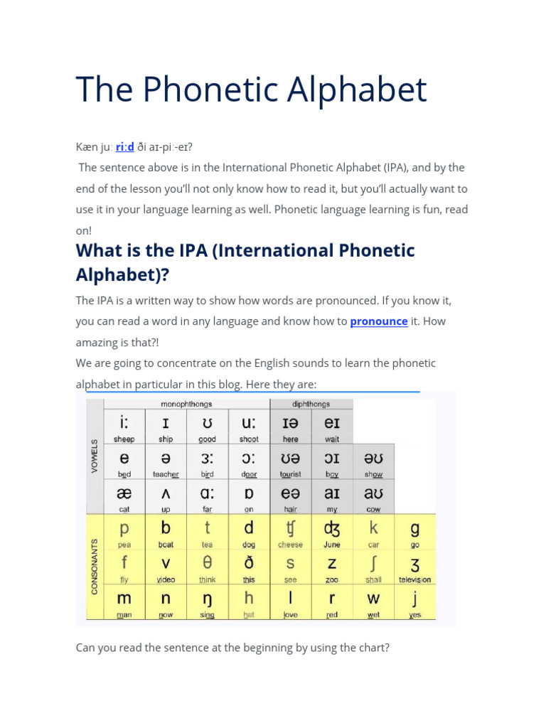 Learn IPA for English Pronunciation | PDF | Linguistics | Phonetics