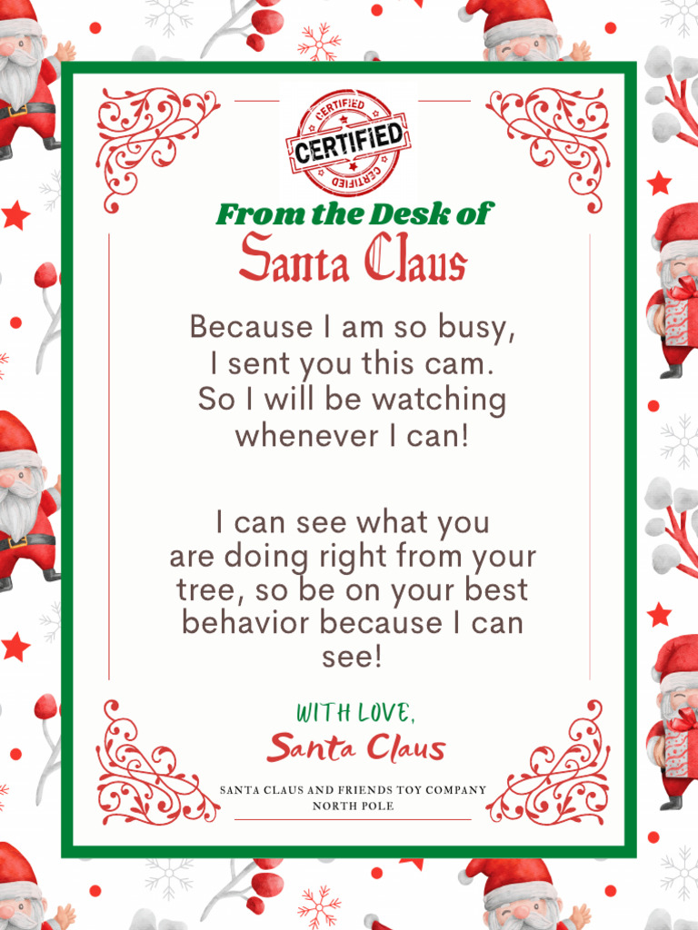 Santa's Watching: A Cam Letter | PDF