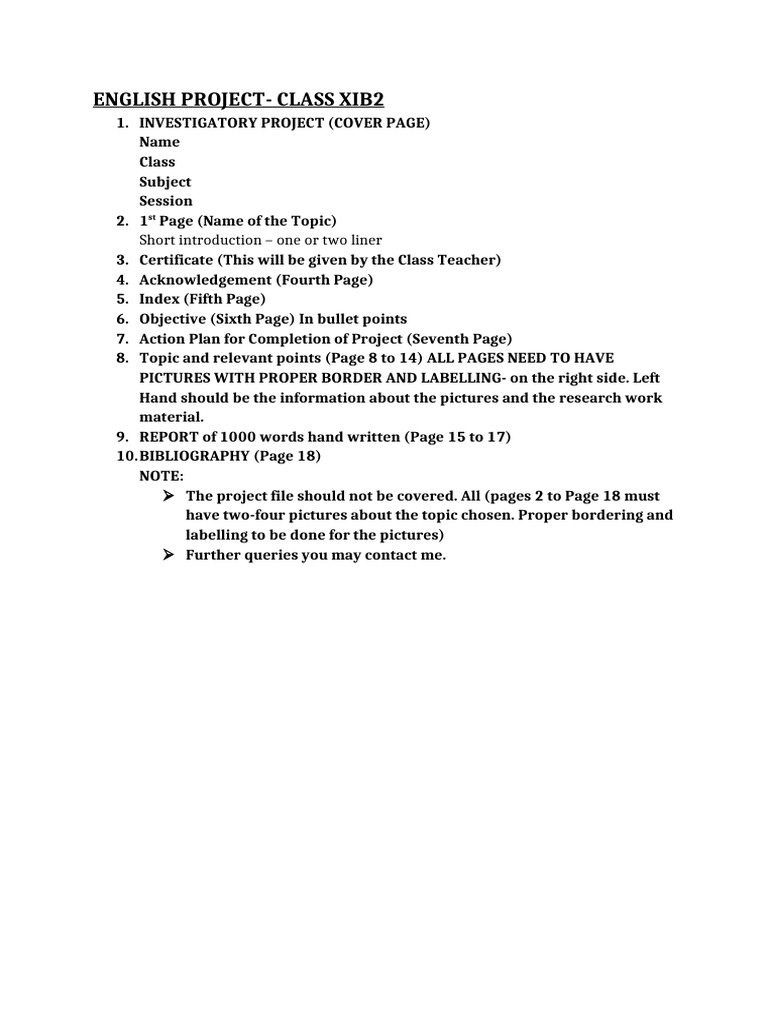 Project English Class Xi Session 2023-24 | PDF