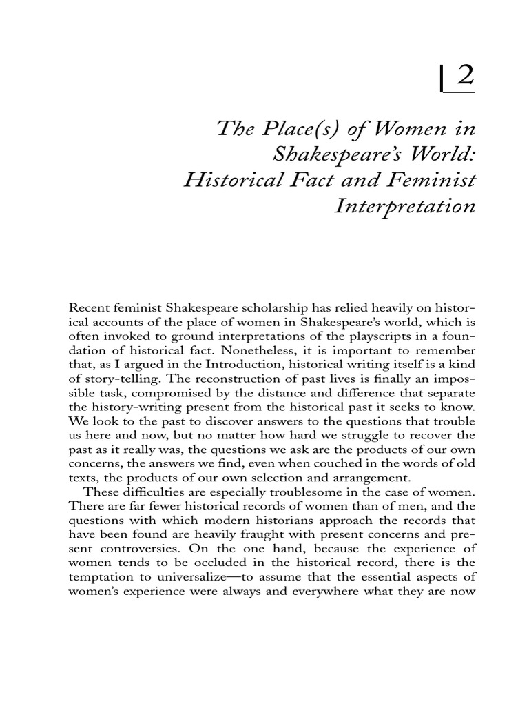 Shakespeare - and - Women - (2. - The - Place(s) - of - Women - in ...