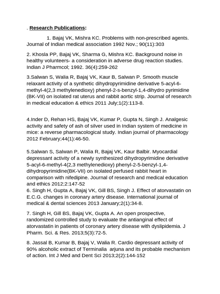 Research Publications | PDF | Clinical Medicine | Drugs