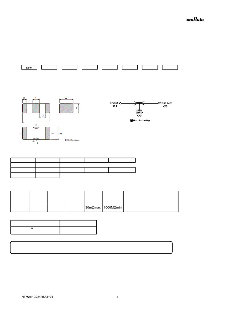NFM21HC224R1A3-01 Common Mode Choke | PDF | Capacitor | Soldering