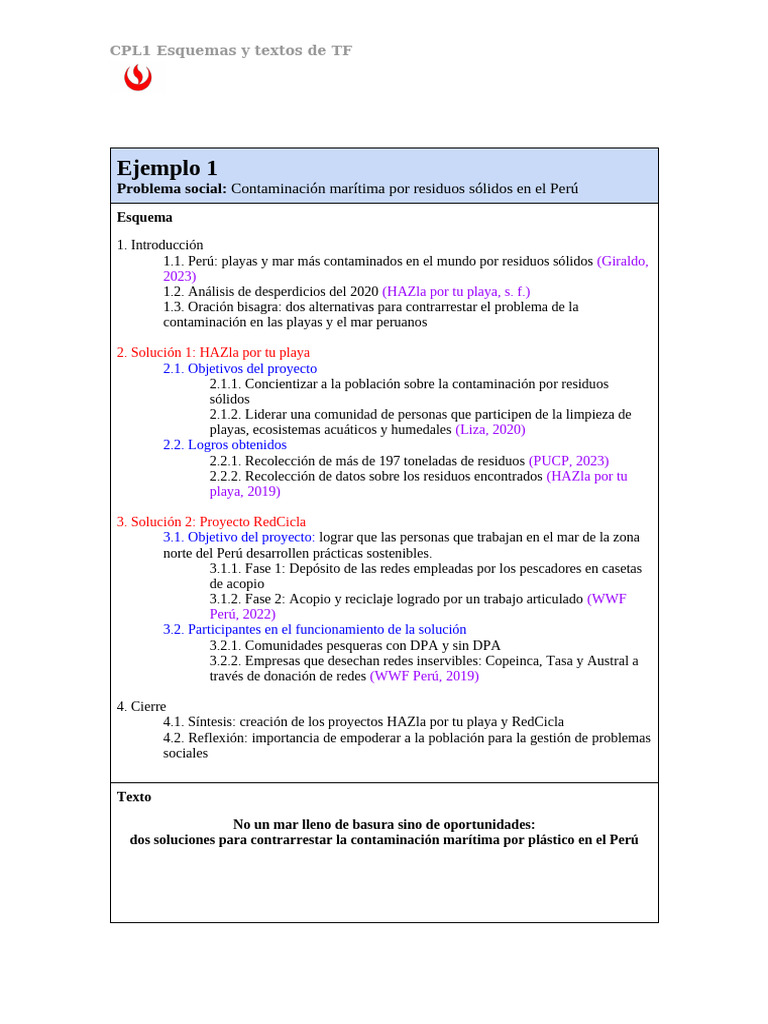 Ejemplos de Textos TF (CPL1) | PDF | Residuos | Alimentos