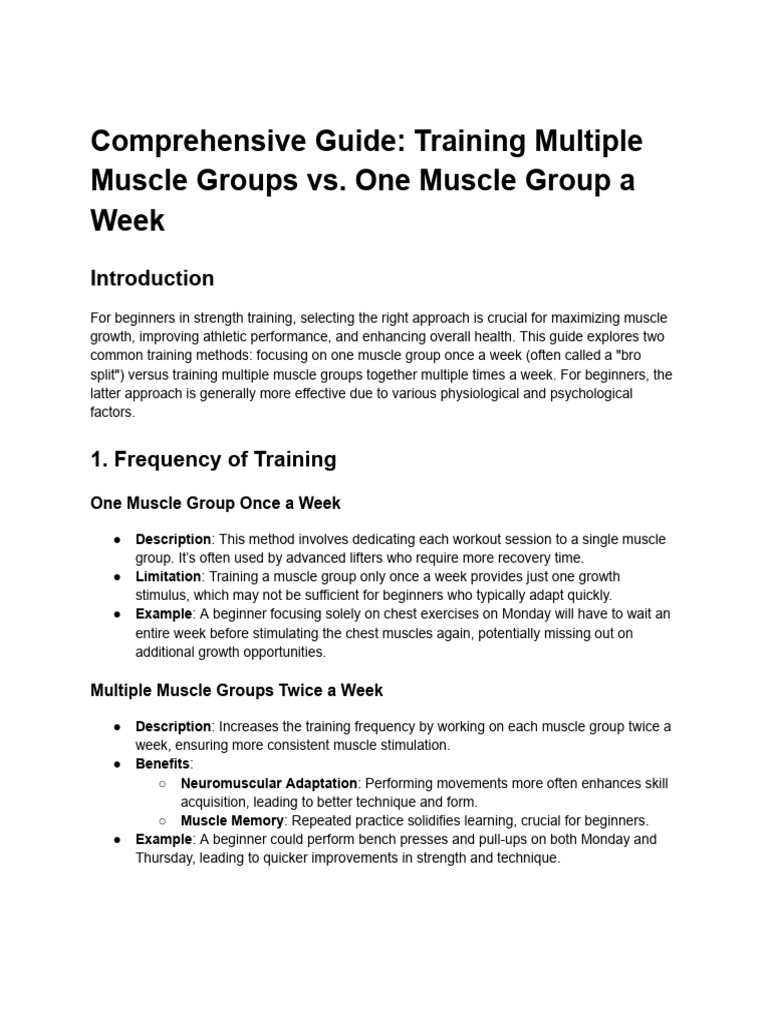 Comprehensive Guide Training Multiple Muscle Groups vs. One Muscle ...