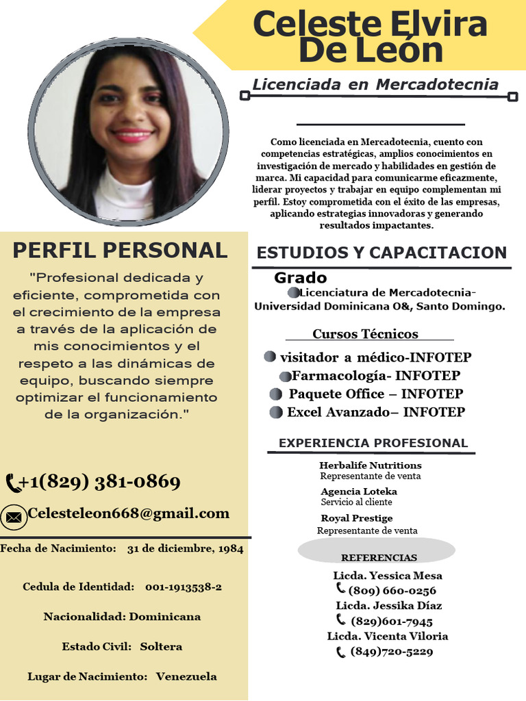 Curriculum Vitae Celeste | PDF | Marketing | Negocios económicos