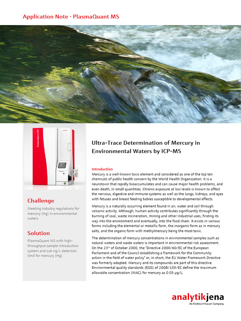 AppNote_ICPMS_0010_en | PDF | Mercury (Element) | Water