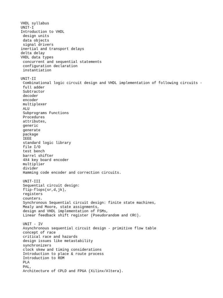 VHDL Design & Implementation Guide | PDF