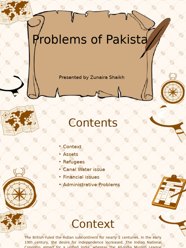 Problems of Pakistan: Presented by Zunaira Shaikh | PDF | Partition Of ...