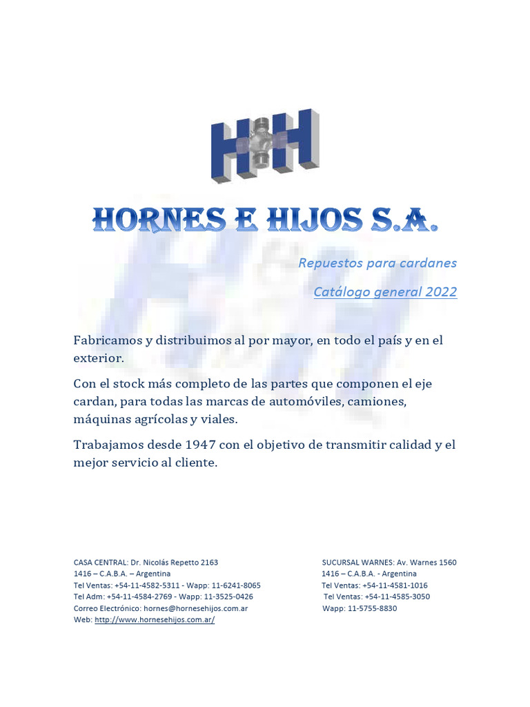 Cardanes HHCatalogo-2022 | PDF | Vehículos terrestres | Vehículos
