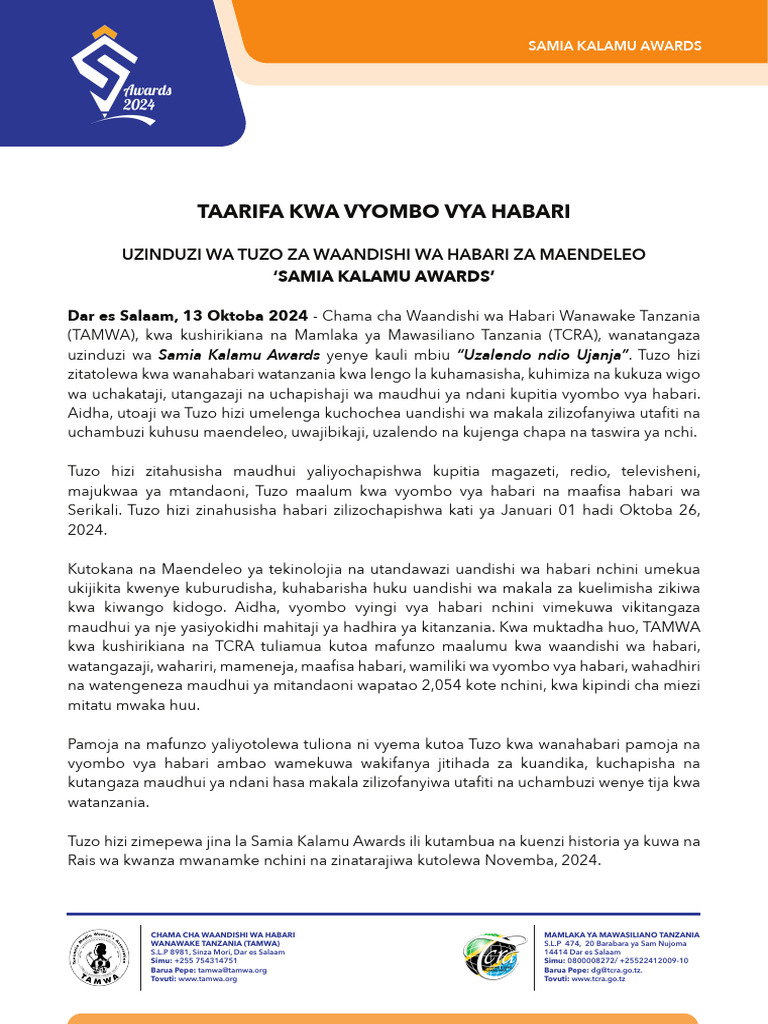 Samia Kalamu Awards PN | PDF