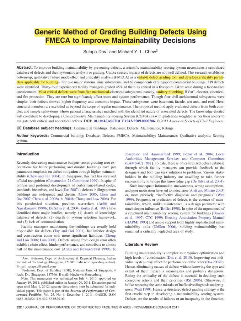 2011 - Das Et. Al - Generic Method of Grading Building Defects Using ...