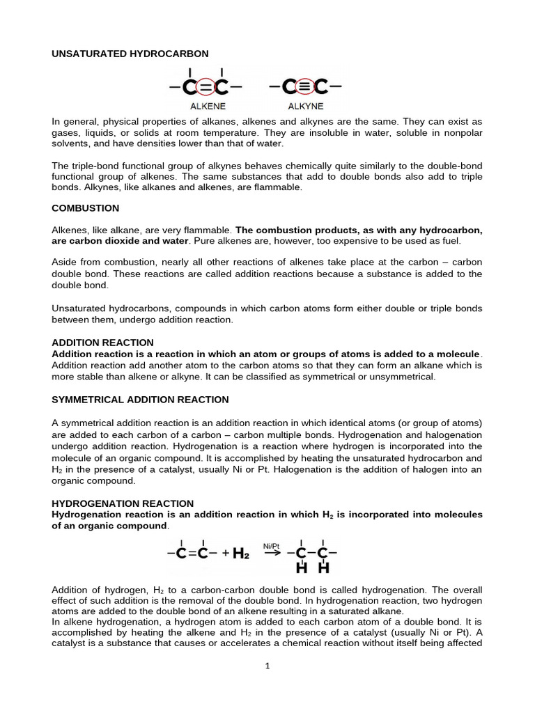 Hydrogenation and Halogenation Reactions | PDF | Alkene | Chemical ...