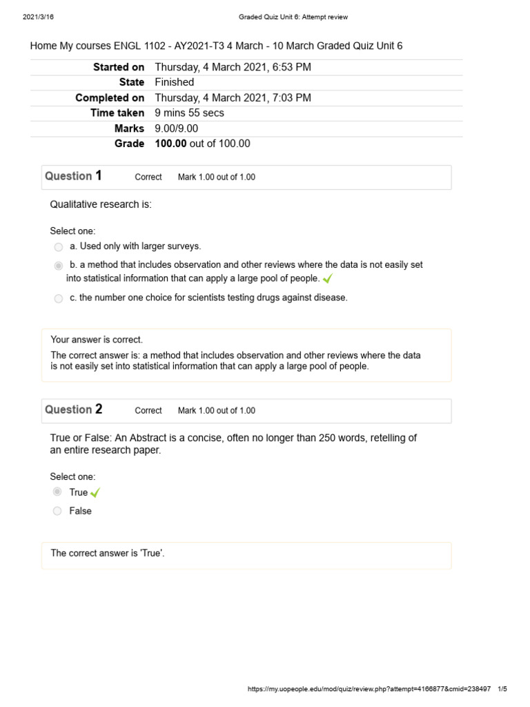 Graded Quiz Unit 6 - Attempt Review-2 | PDF | Scientific Method | Science Graded Quiz Unit 6 - Attempt Review-2 | PDF | Scientific Method | Science