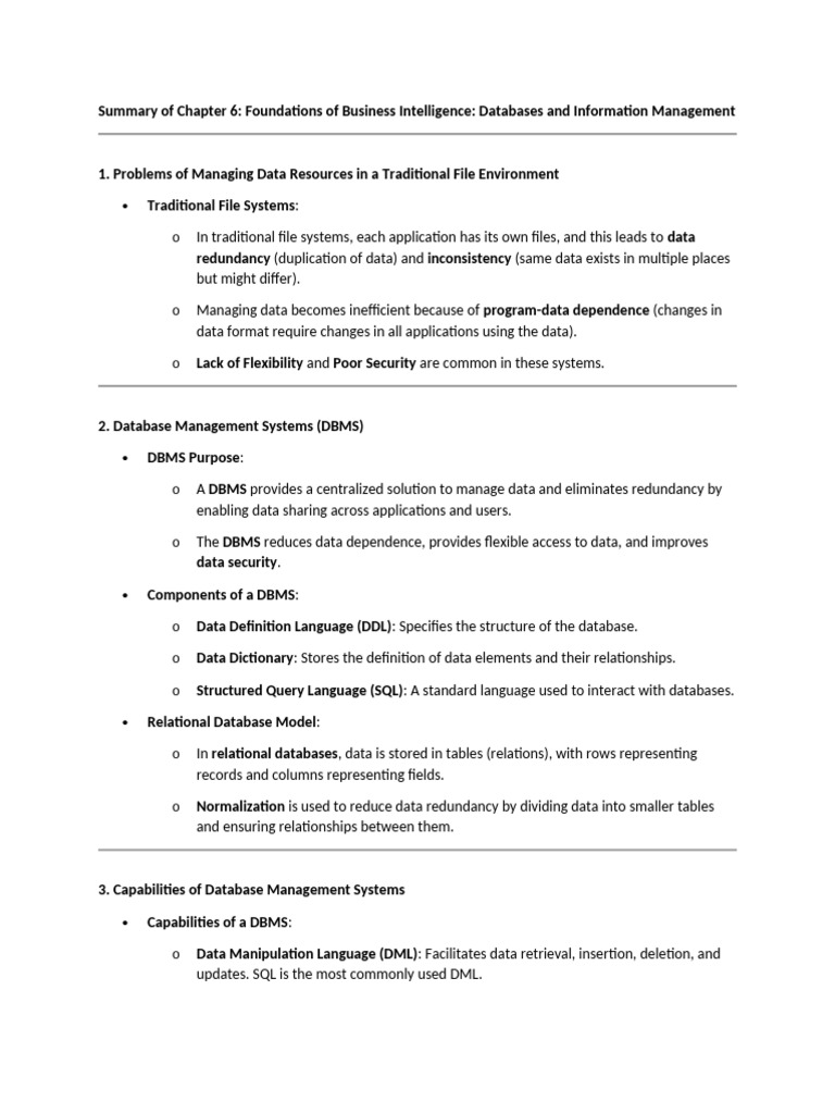Chapter 6 - Generated Flashcards and Questions | PDF | Databases | Data ...