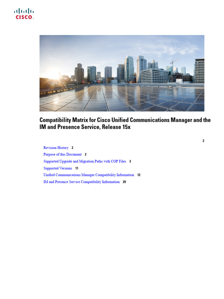 CUCM 15 Compatibility Matrix Guide | PDF | Telephone | Computing