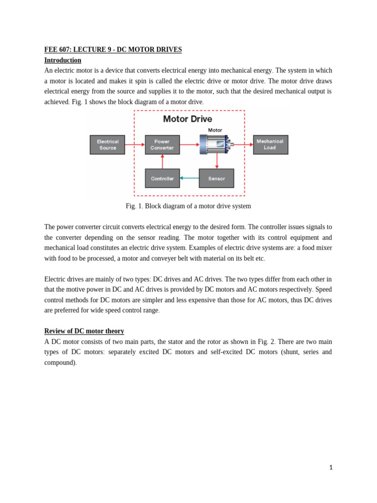 FEE607 Lecture 9 - DC Motor Drives-1 | PDF | Electric Motor | Direct ...