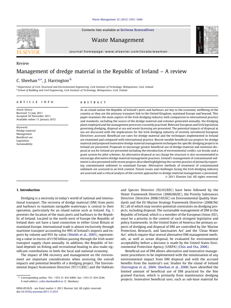Dredge Material Management in Ireland | PDF | Waste Management | Waste