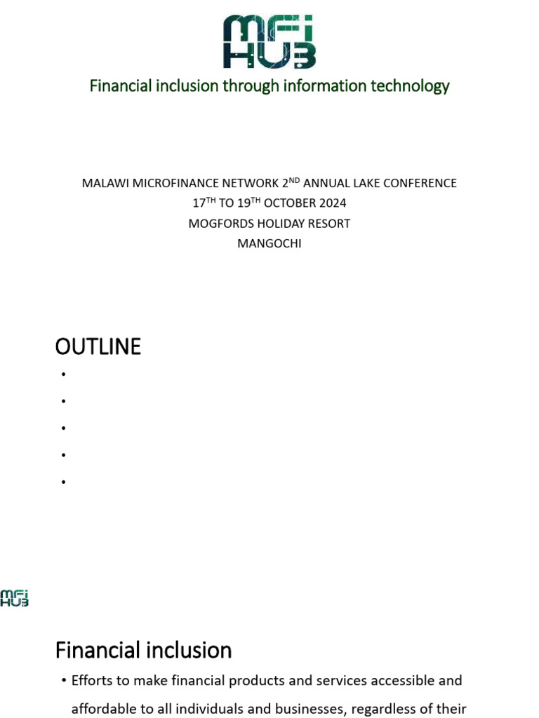 MFI Hub - Partner Presentation | PDF | Microfinance | Financial Inclusion