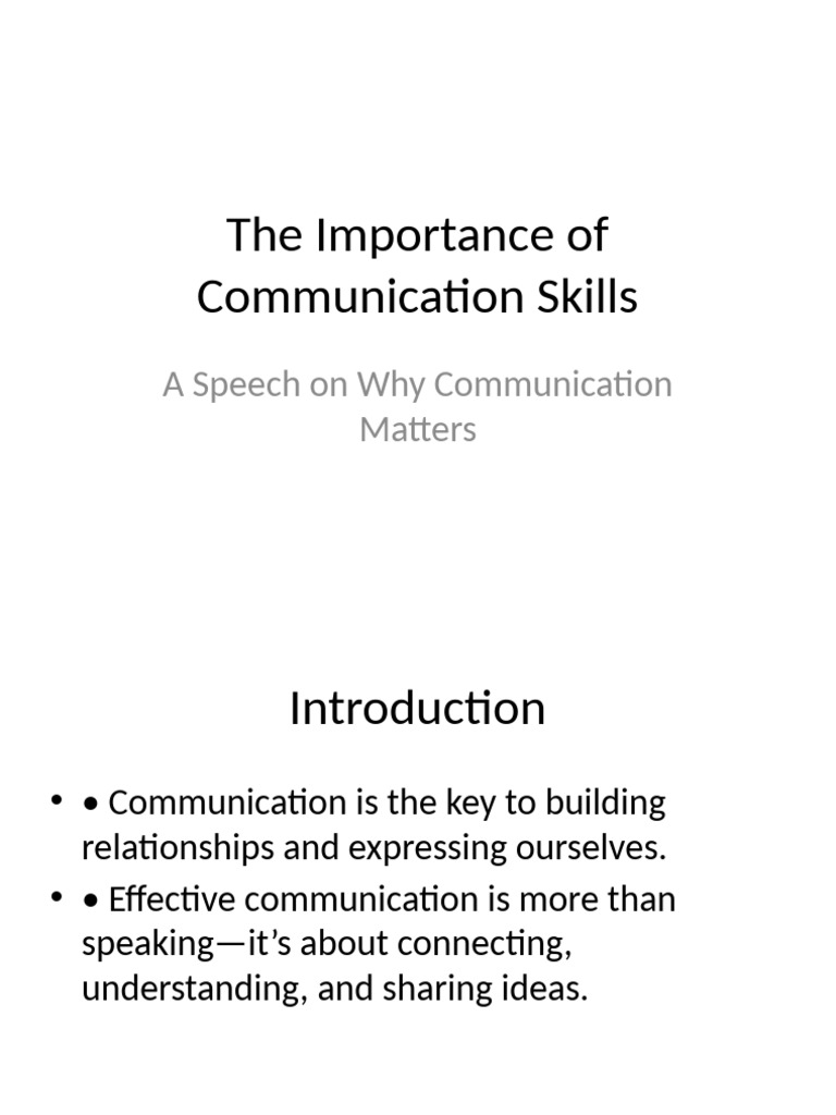 Communication Skills for Success | PDF