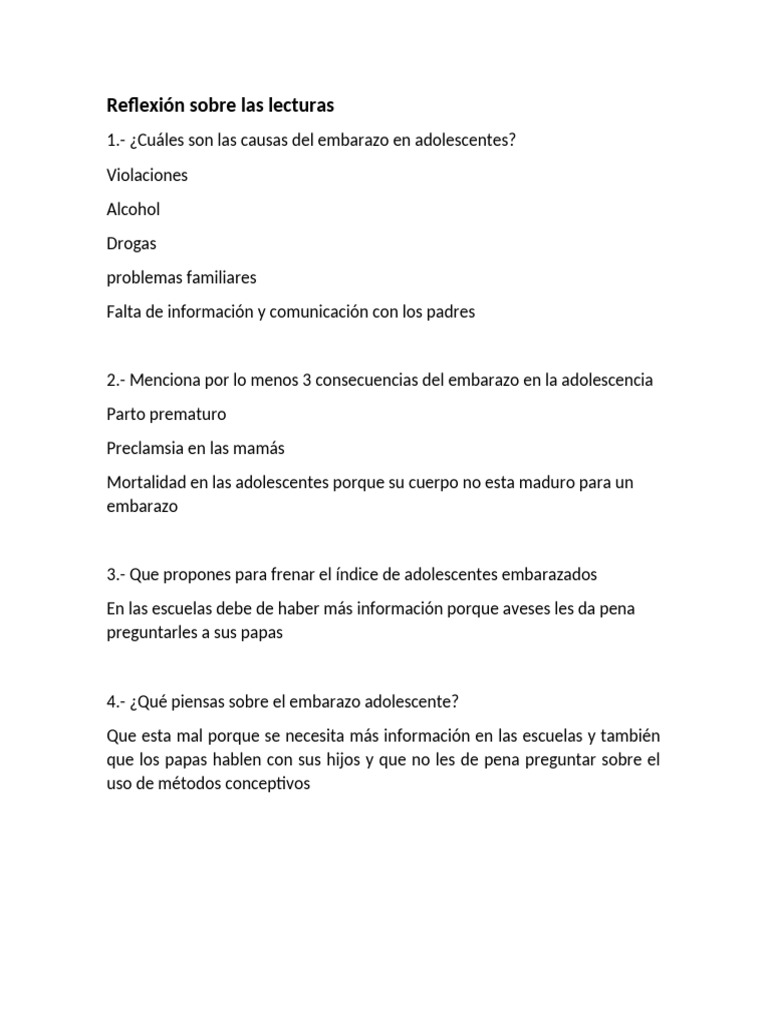 Reflexión Sobre Las Lecturas | PDF | Relaciones personales, crianza y ...
