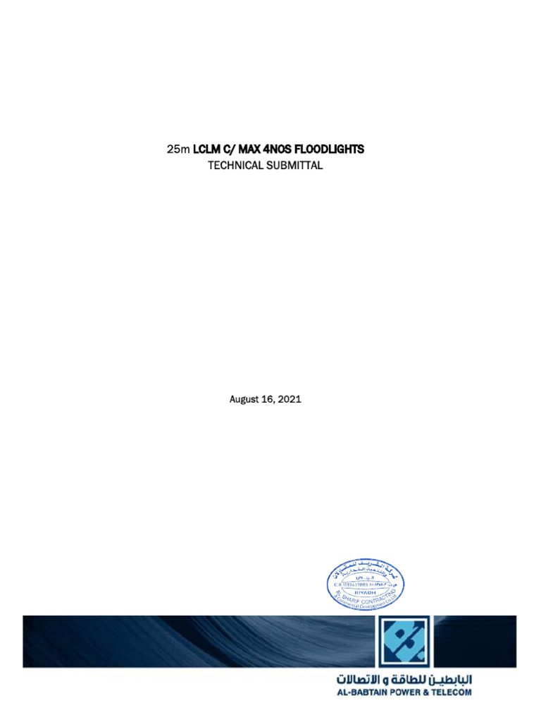 Technical Submittal 25m LCLM 4 FL (DOWN CONDUCTOR) | PDF | Wound | Screw