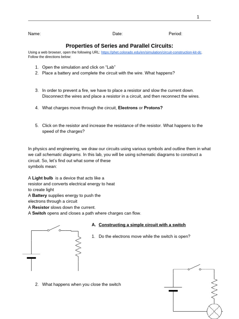 Copy of Series and Parallel PHET LAB | PDF | Series And Parallel ...