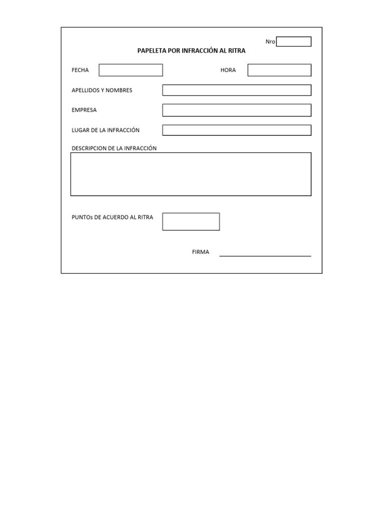 Modelo de Papeleta | PDF