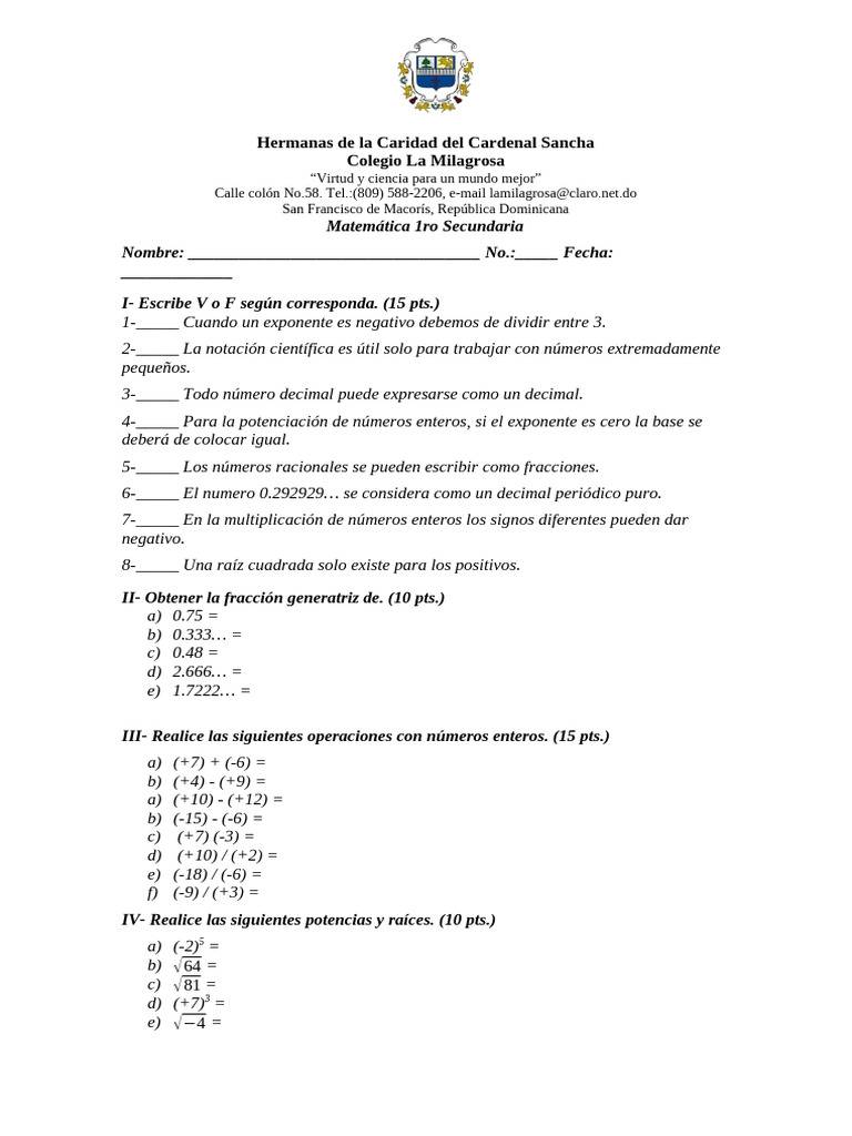 1ro Secundaria | PDF