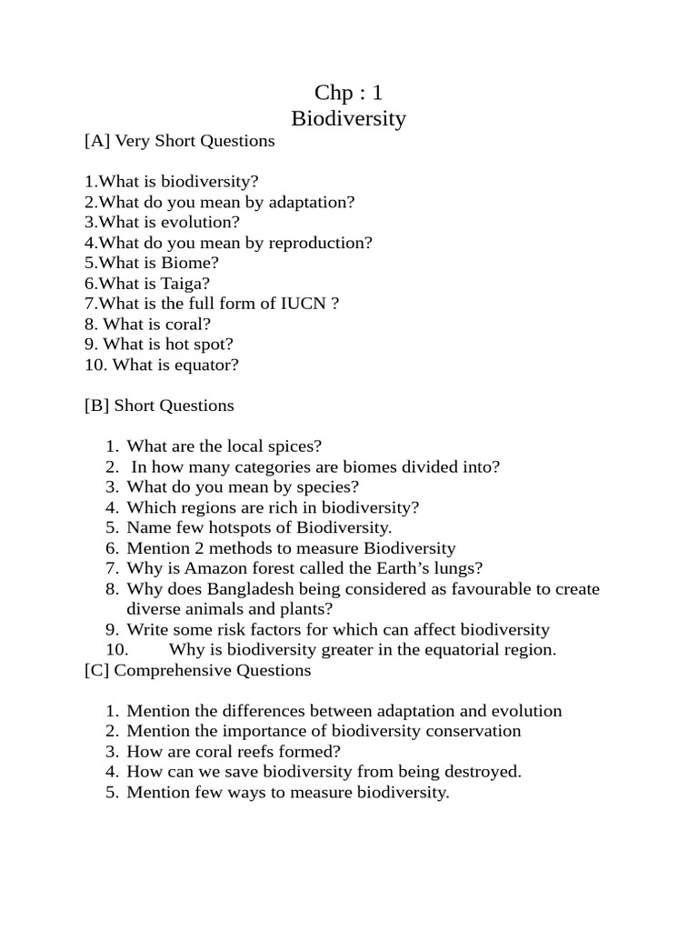 Understanding Biodiversity: Key Concepts | PDF
