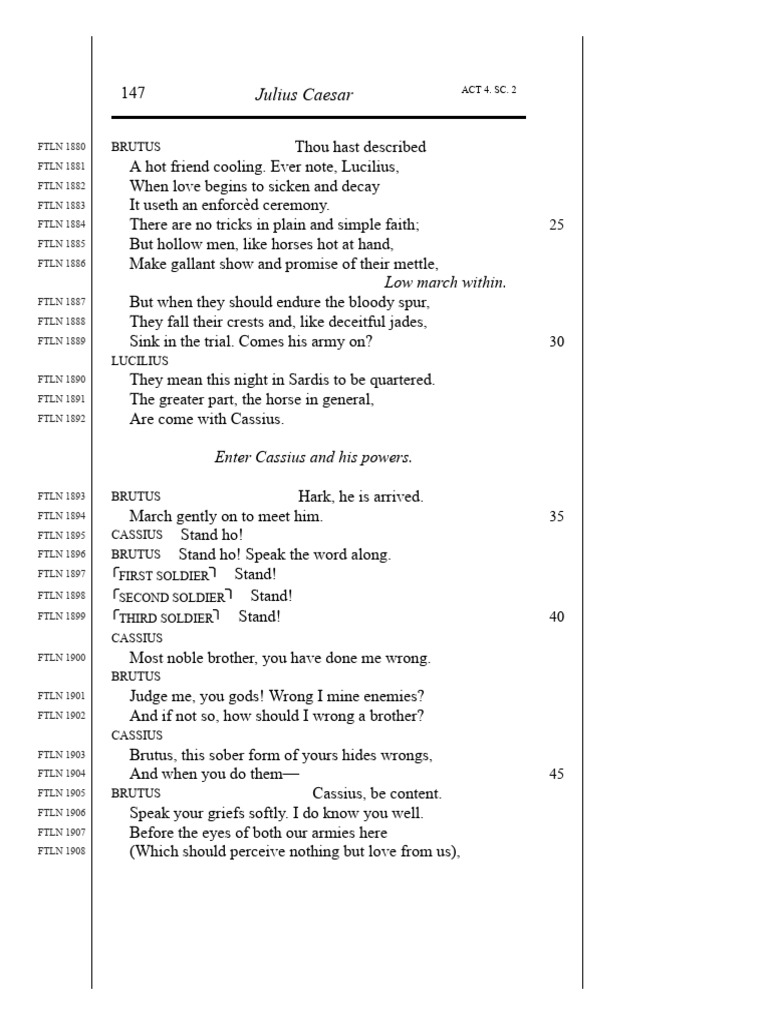 JuliusCaesar: Brutus and Cassius Act 4 Scene 3 | PDF | History