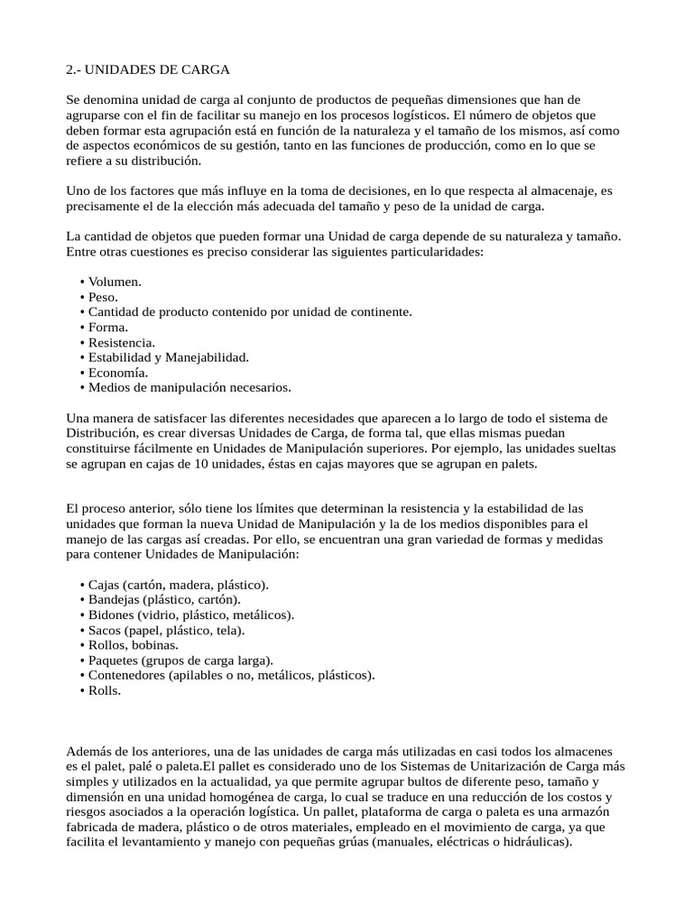 Unidades de Carga | PDF | Paleta