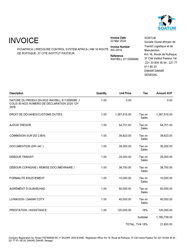 Invoice INV 0016 | PDF | Business Documents | Accounting