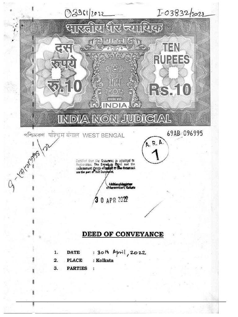 Registered Sale Deed Document 2022 | PDF
